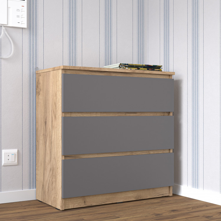 Недорогой узкий комод с 3 ящиками как IKEA SKANEVIK К-32 СИТИ Графит ...